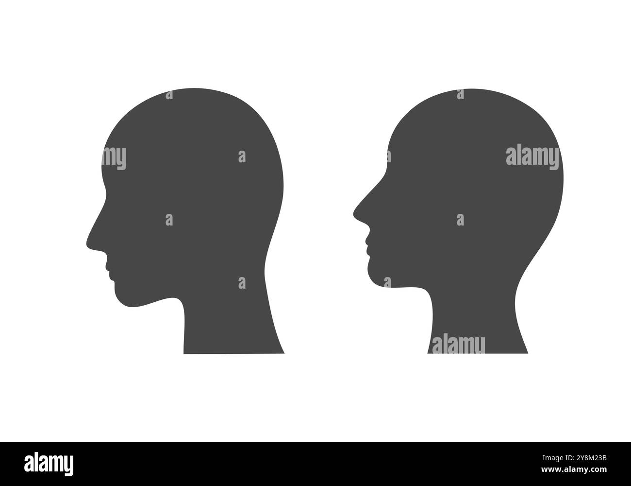 Bold man silhouette face side view. Bow and high position Stock Vector ...