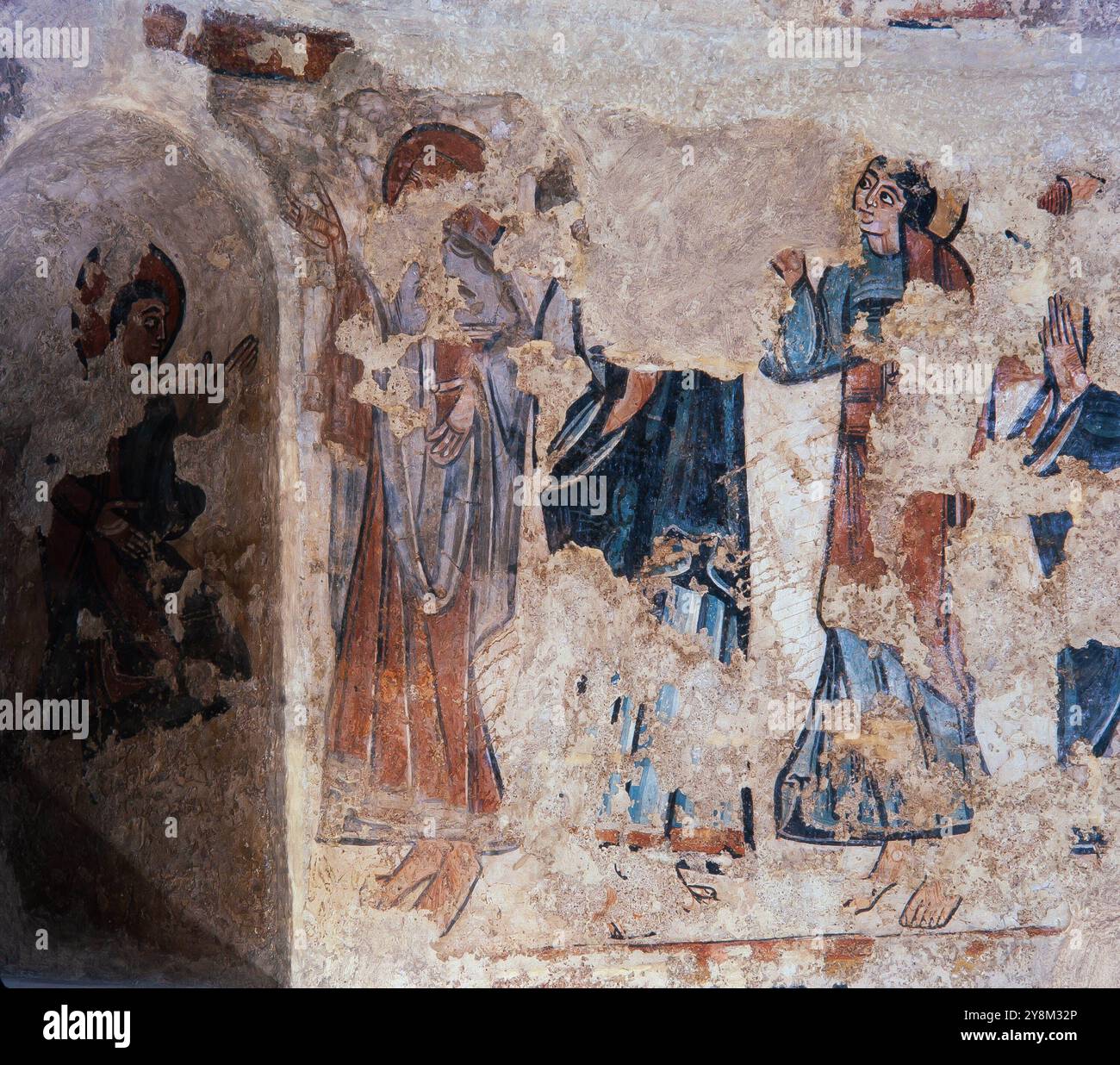 Detalle de las pinturas del ábside de Santa Maria de Mur, siglo XII ...