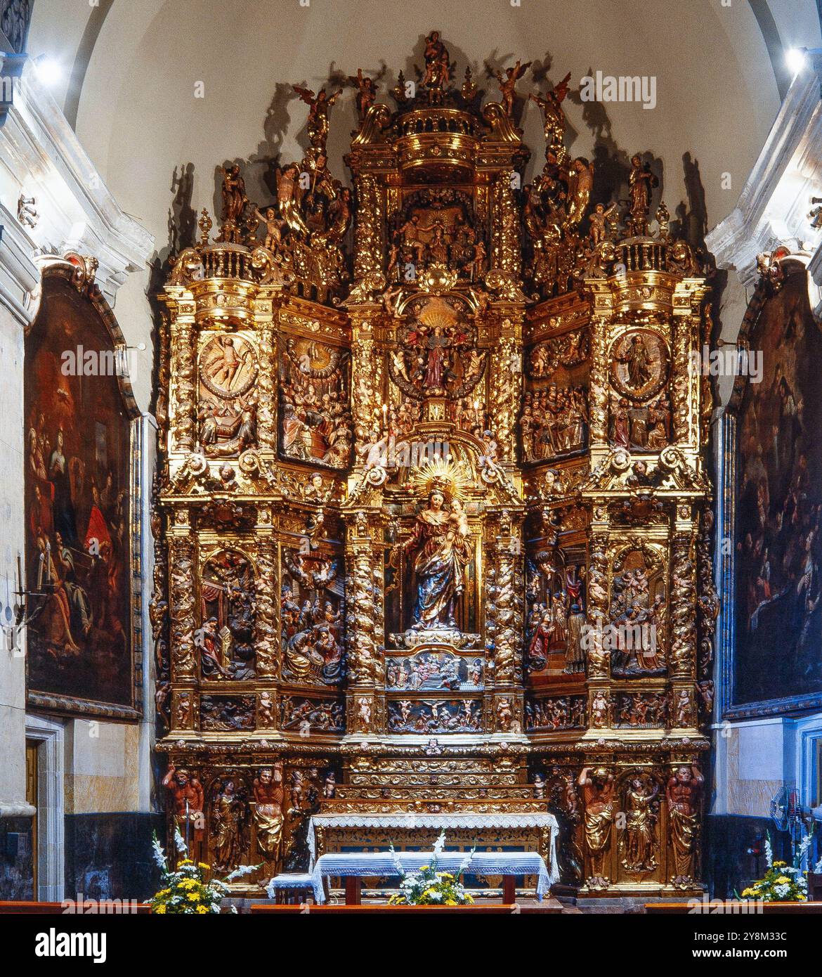 Retablo del Rosario (Roser), Basílica de Santa Maria de Mataró, siglo ...