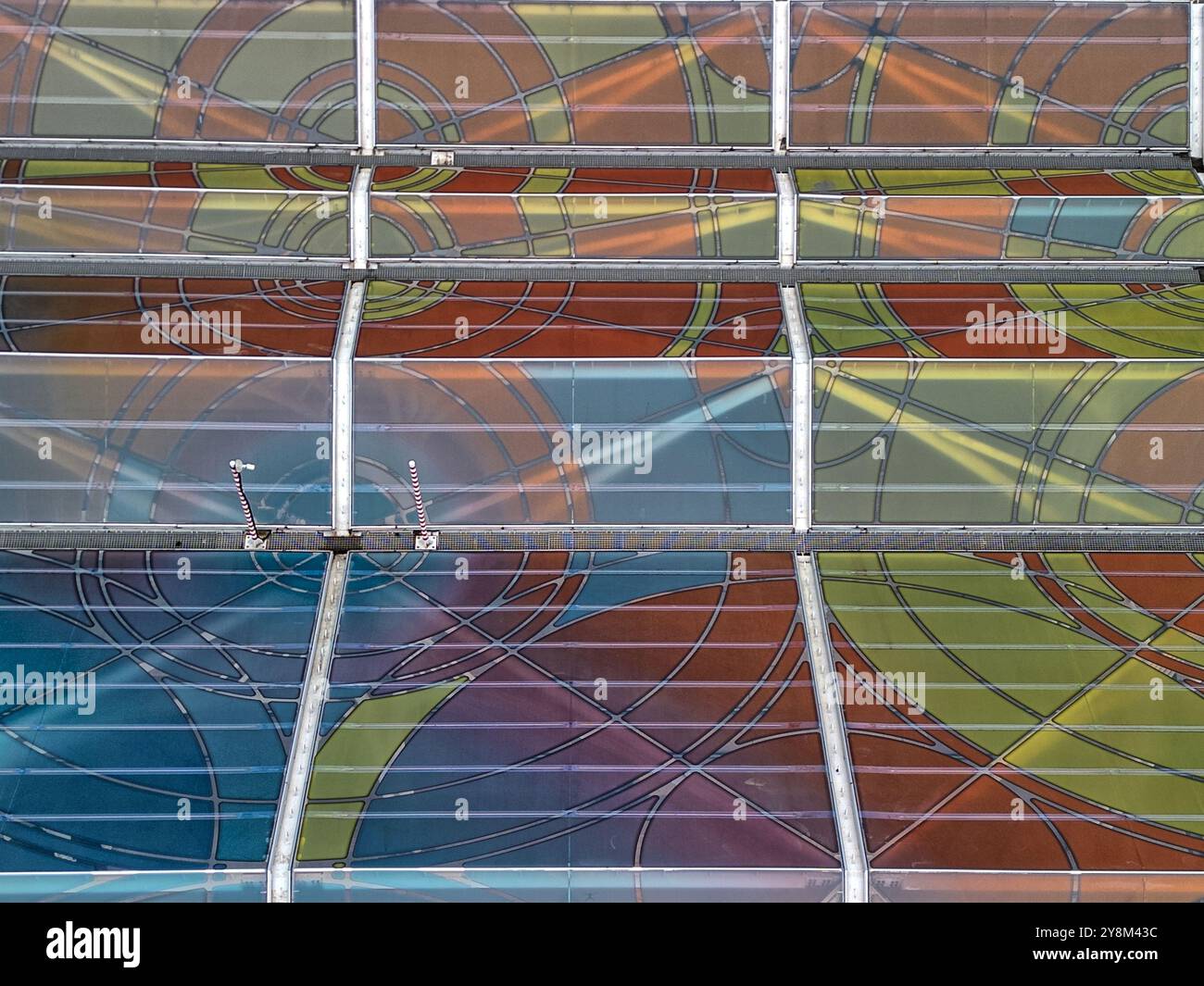 Modern Tram Station in Łódź, Poland, with Vibrant Trams and Colorful ...