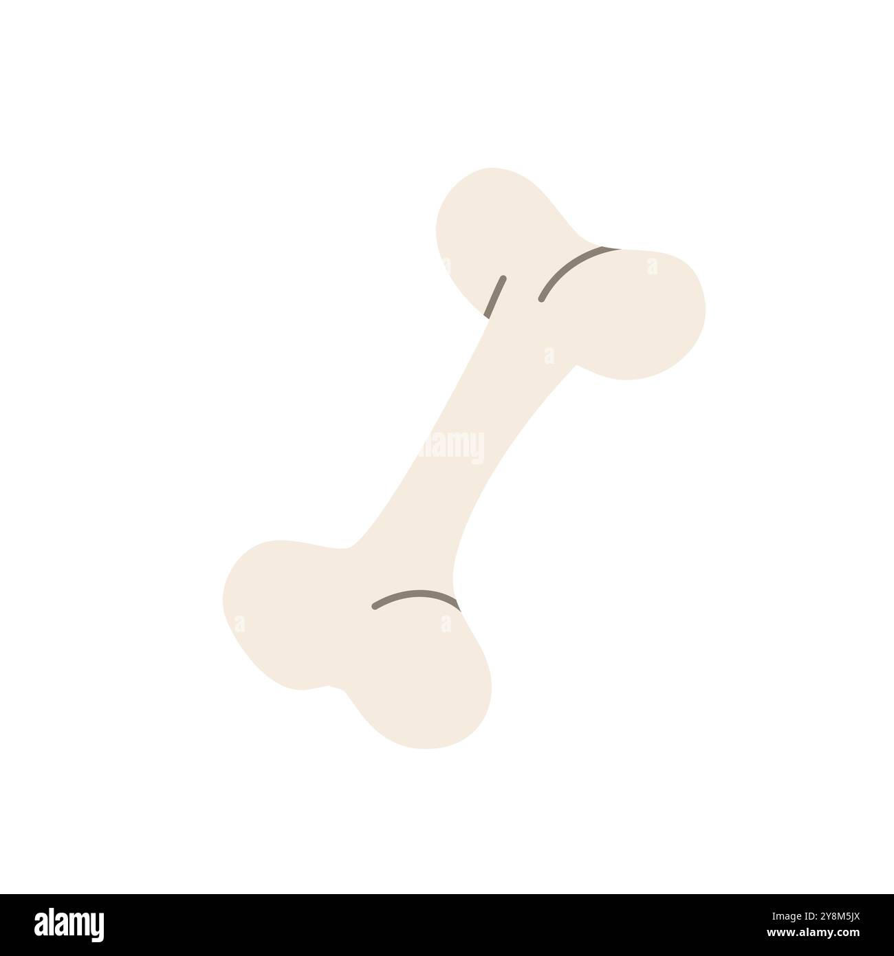 Flat vector illustration of a spooky bone, perfect for Halloween-themed ...