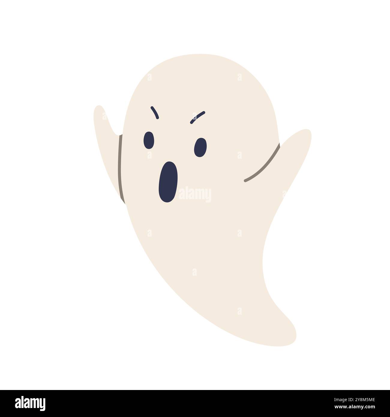 Flat vector illustration of a cute ghost character, perfect for ...
