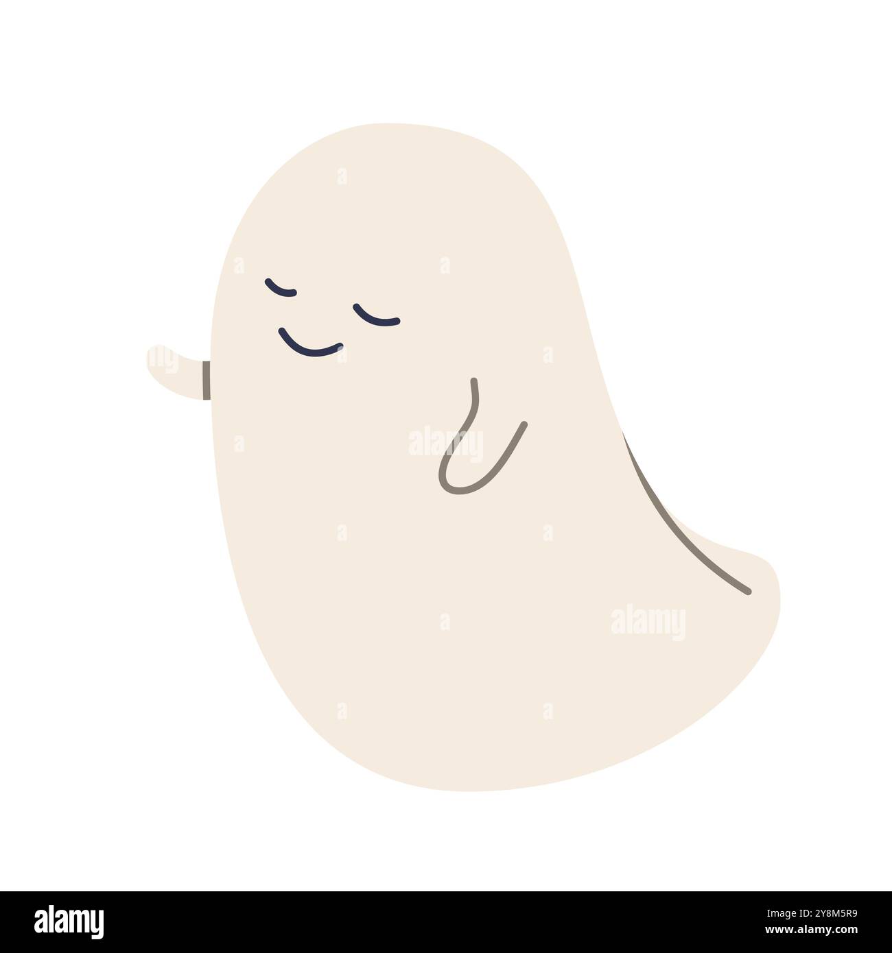 Flat vector illustration of a cute ghost character, perfect for ...