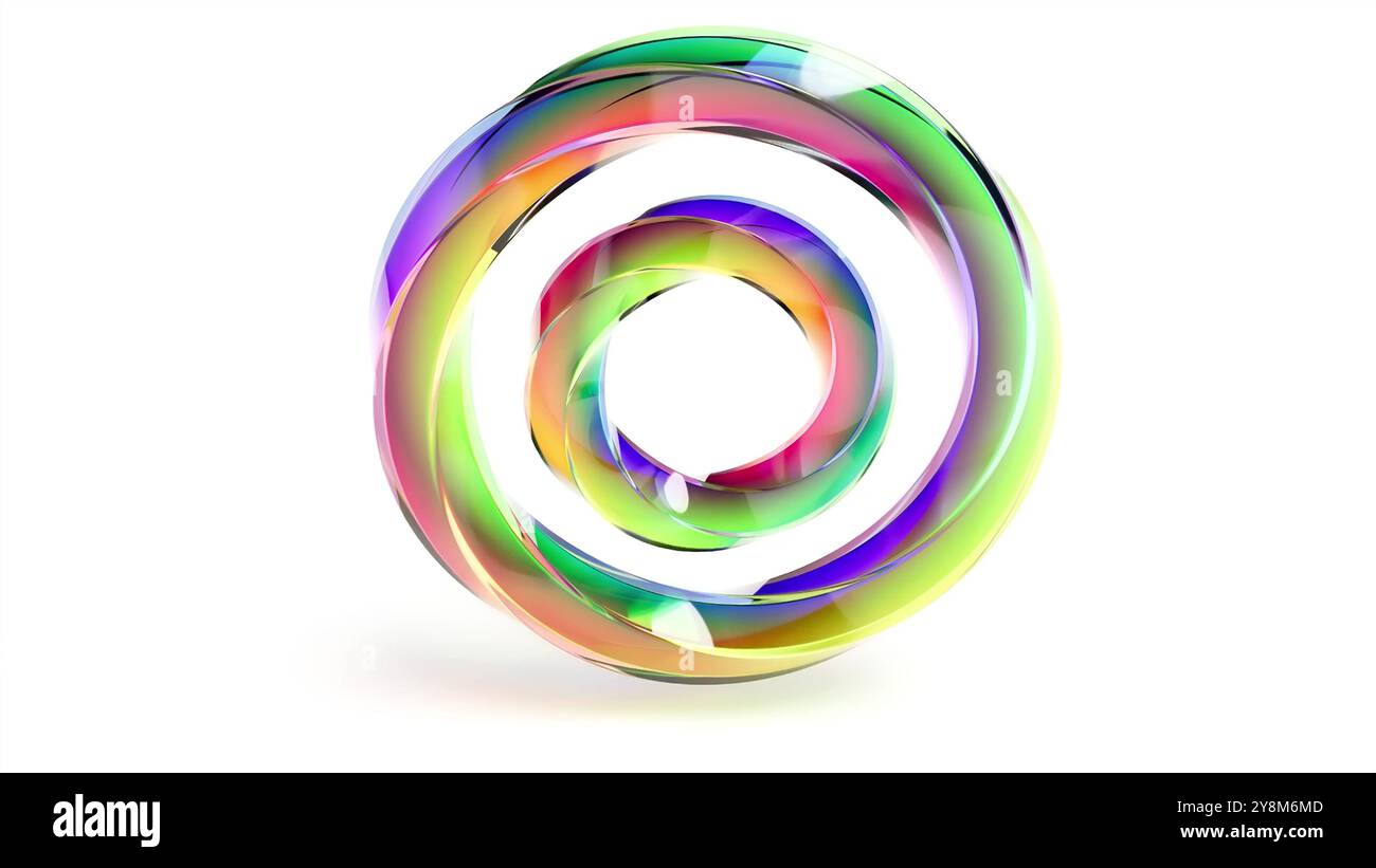 3D color round glass circles 3d render Stock Photo - Alamy