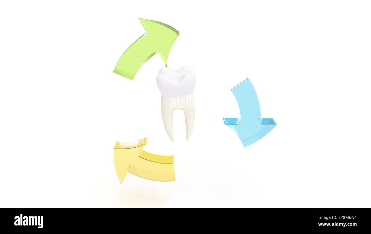 Color glass arrows rotate around tooth 3d render Stock Photo - Alamy Color glass arrows rotate around tooth 3d render Stock Photo - Alamy
