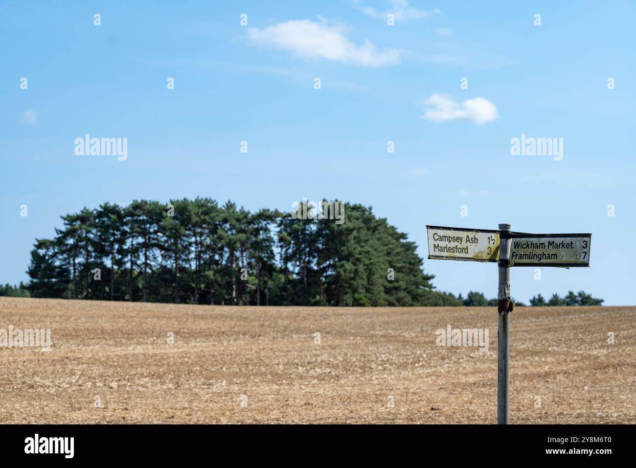 Road sign East Suffolk UK Stock Photo - Alamy