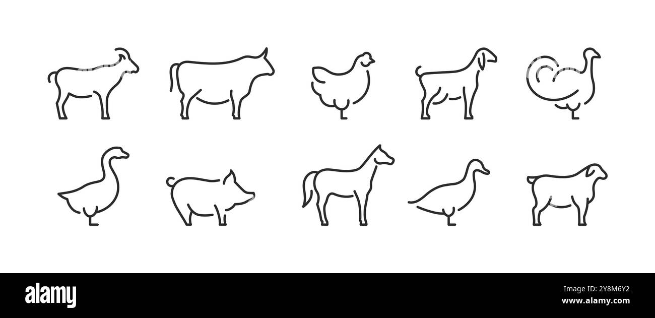 Farm animals icons Stock Vector Image & Art - Alamy