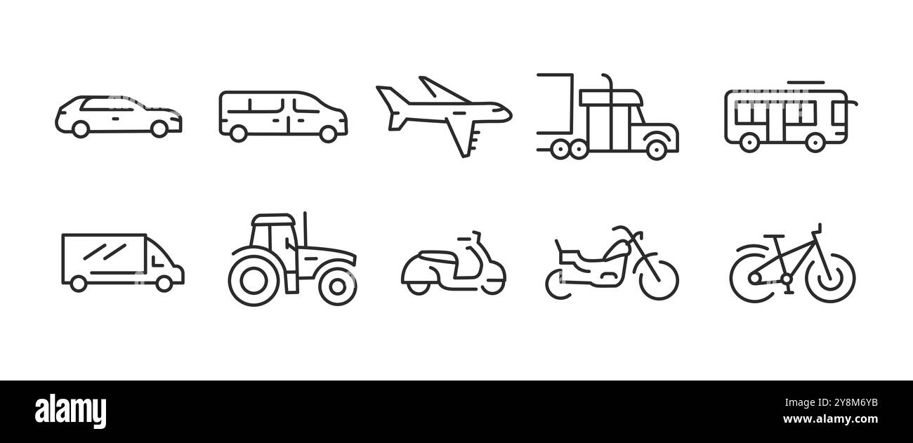 Transportation Vehicles Icons Stock Vector Image & Art - Alamy