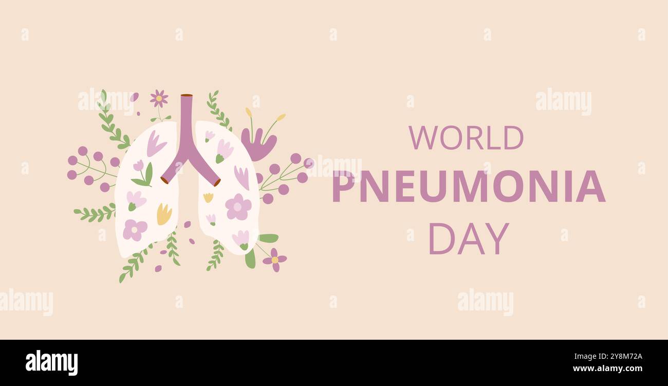 Promoting World Pneumonia Day template. Lungs and text, symbolizing ...