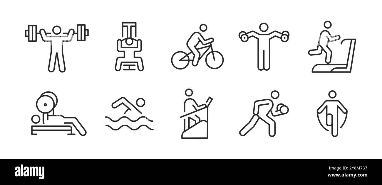 Gym Exercise Icons Stock Vector Image & Art - Alamy