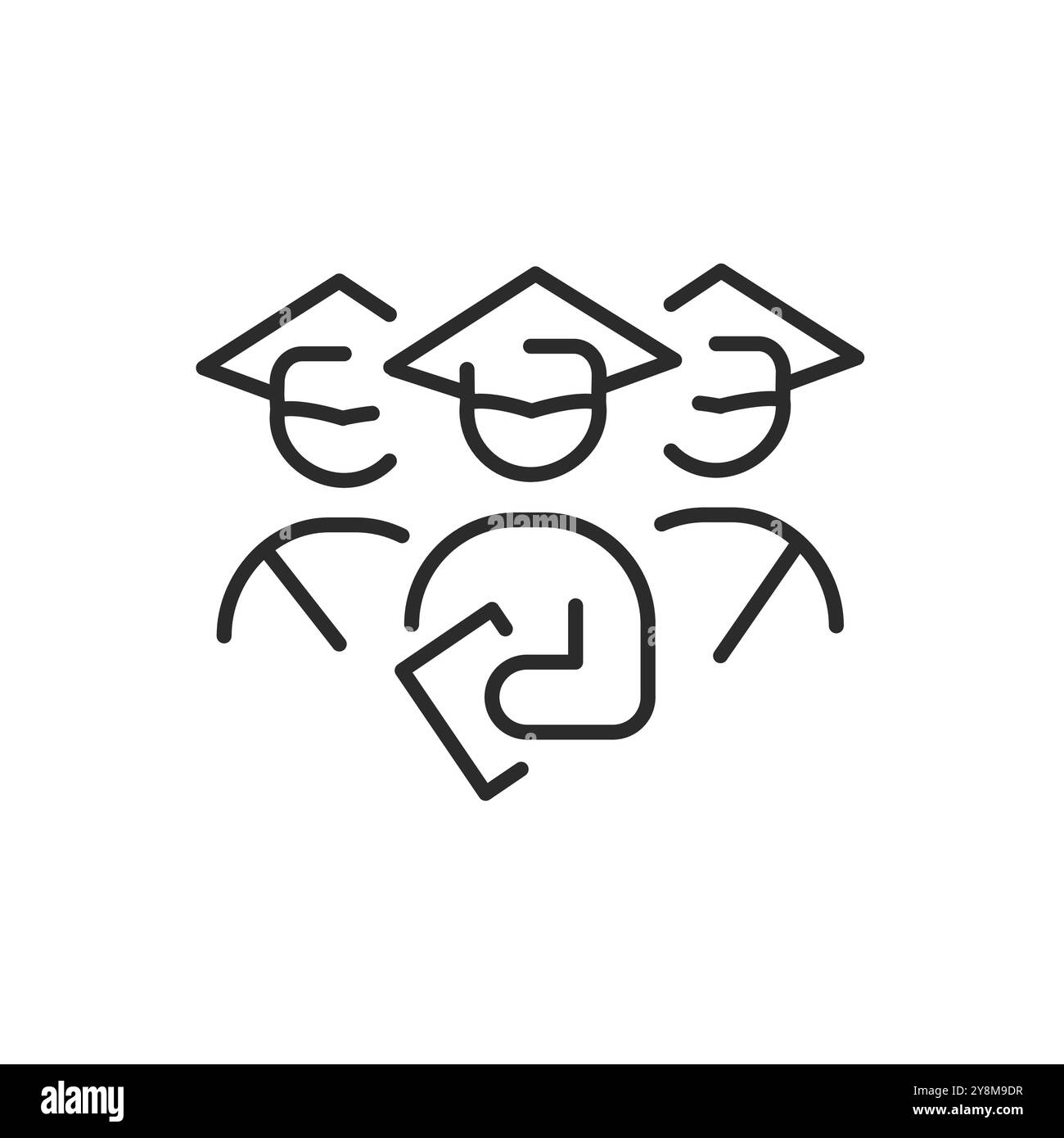 Graduation Students Icon Stock Vector Image & Art - Alamy