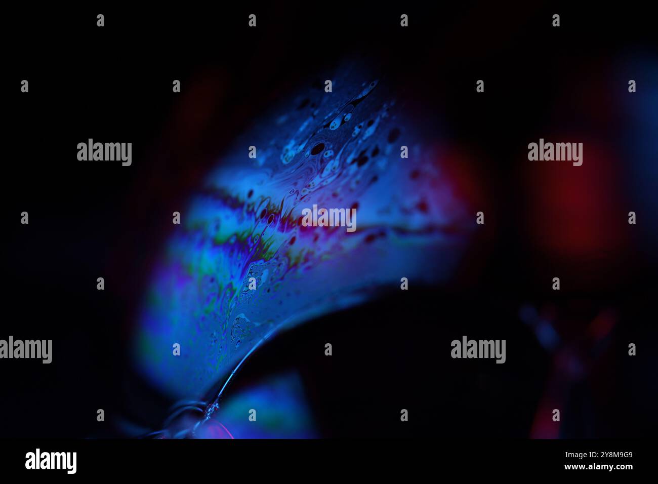 Blue fluid sphere, fluid background, fluid movement, dark gloomy ...