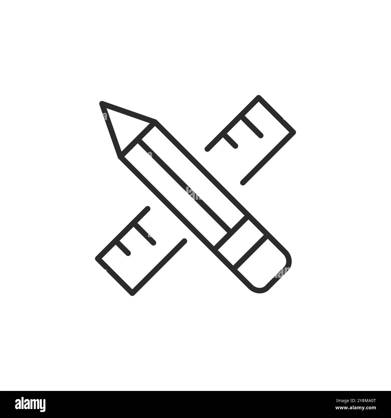 Pencil and Ruler Icon Stock Vector Image & Art - Alamy