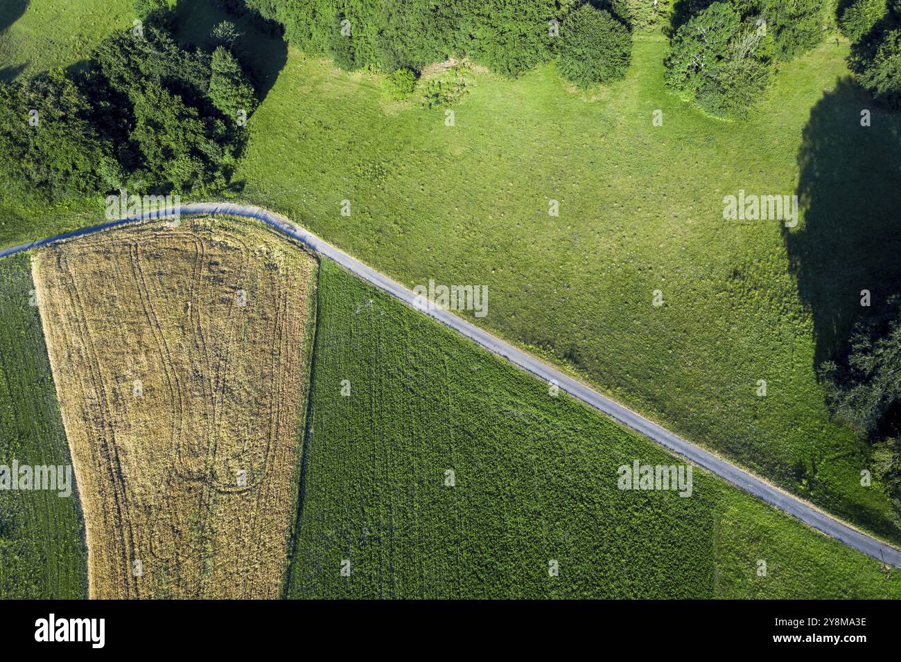 Aerial view agricultural scene fields hi-res stock photography and ...