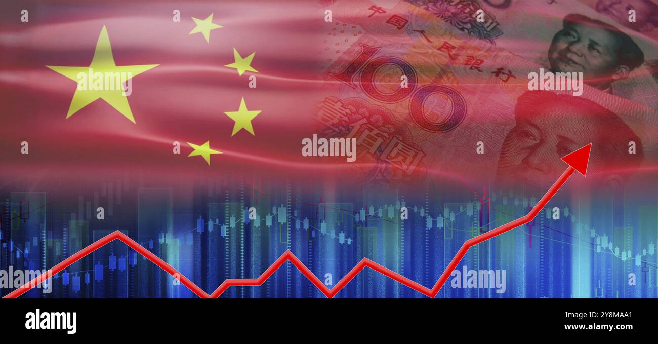 Financial graph of Chinese economic growth. China economy growth on ...