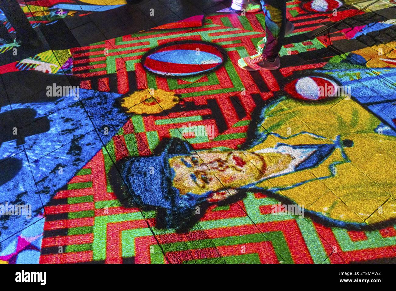 Essen Light Festival, in the city centre, light art on Kennedyplatz ...