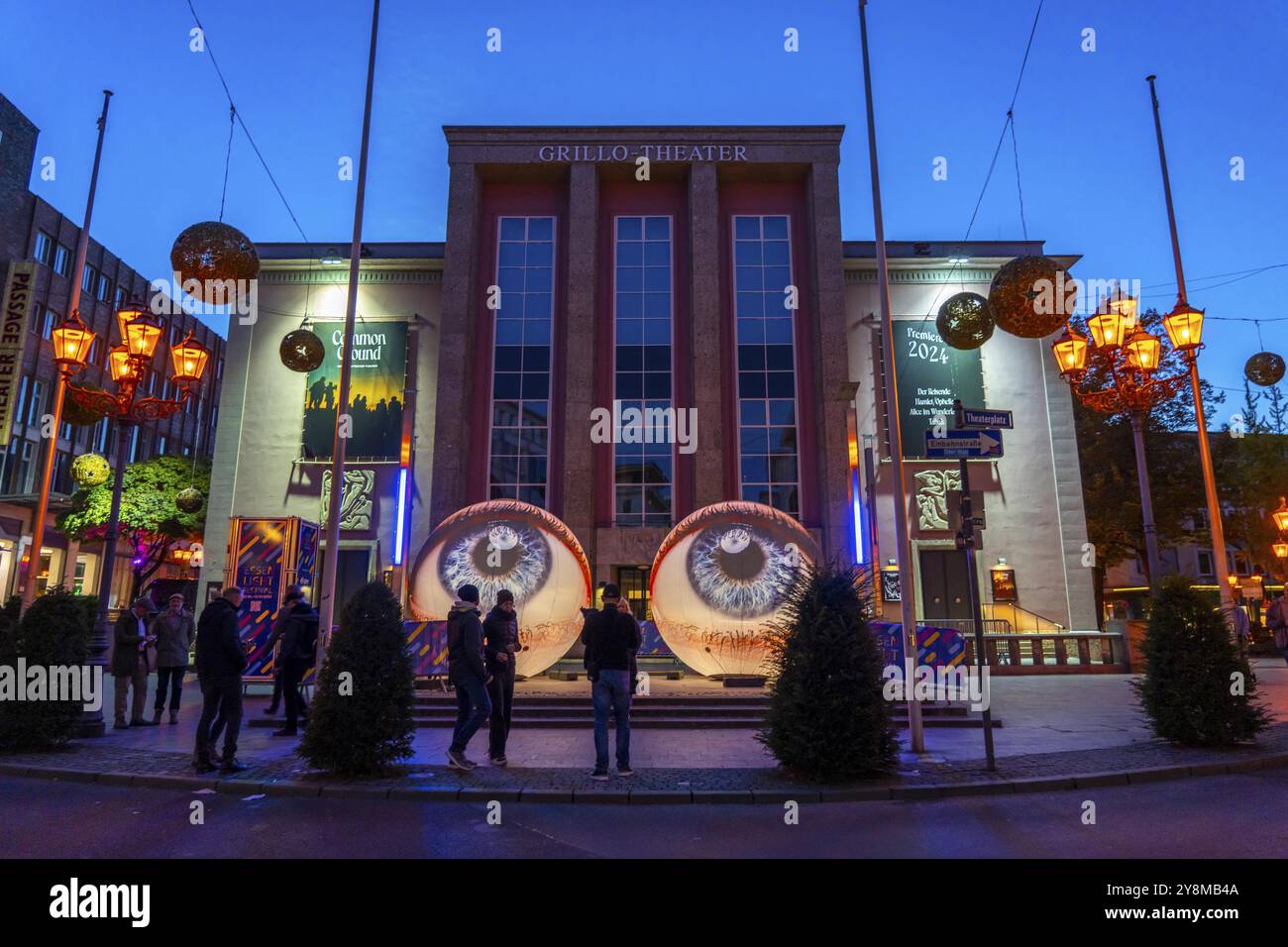Essen Light Festival, in the city centre, artwork Oculus by the Italian ...