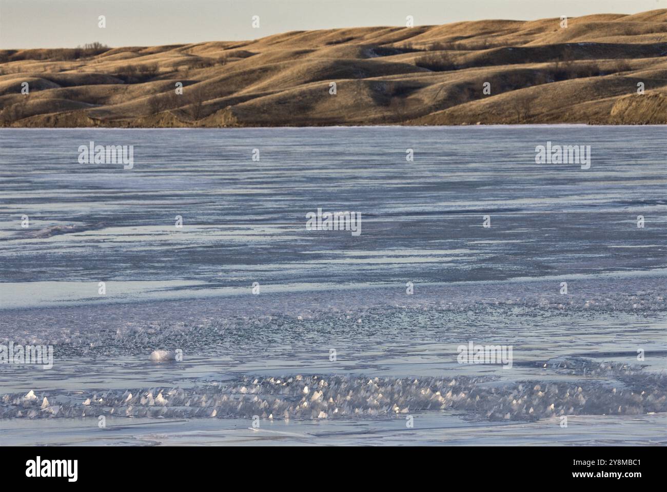 Ice Crystals Forming on Lake Saskatchewan Canada Stock Photo - Alamy