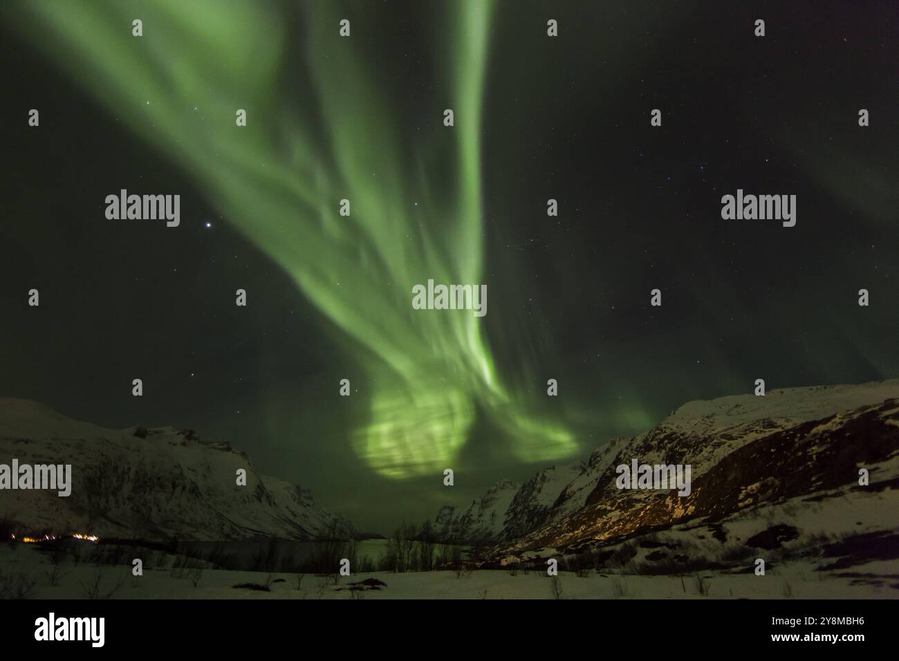 Northern lights over a Norwegian fjord Stock Photo - Alamy
