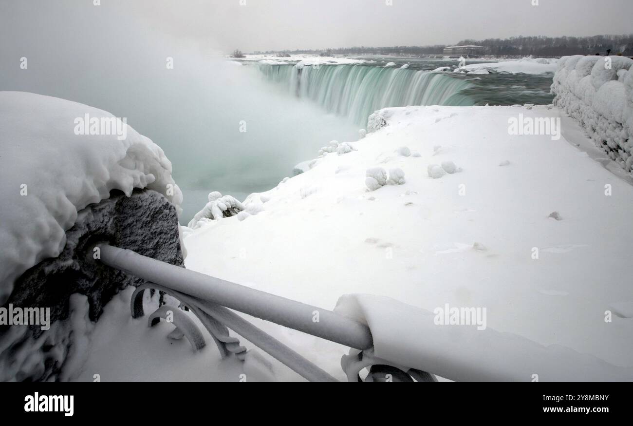 Winter Niagara Falls frozen snow and ice Stock Photo - Alamy