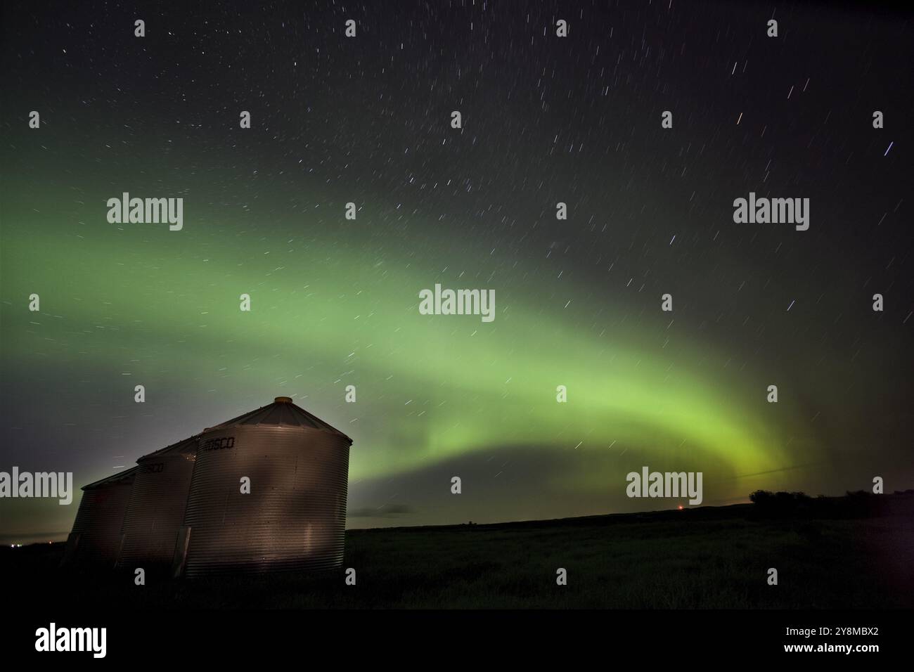 Northern Lights Saskatchewan Canada green color and shape Stock Photo ...