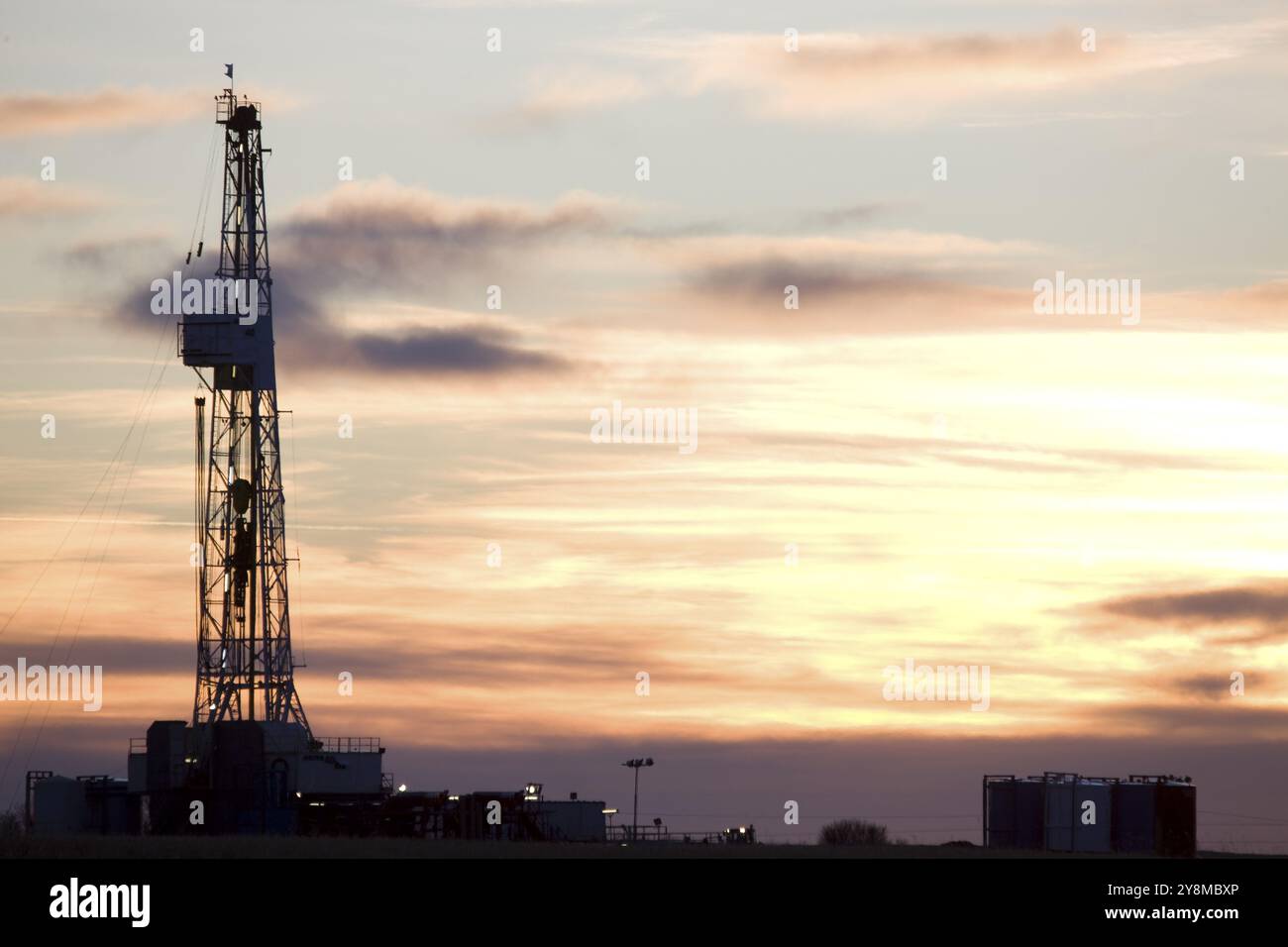 Drilling Rig Potash Mine Night Photography Stock Photo - Alamy
