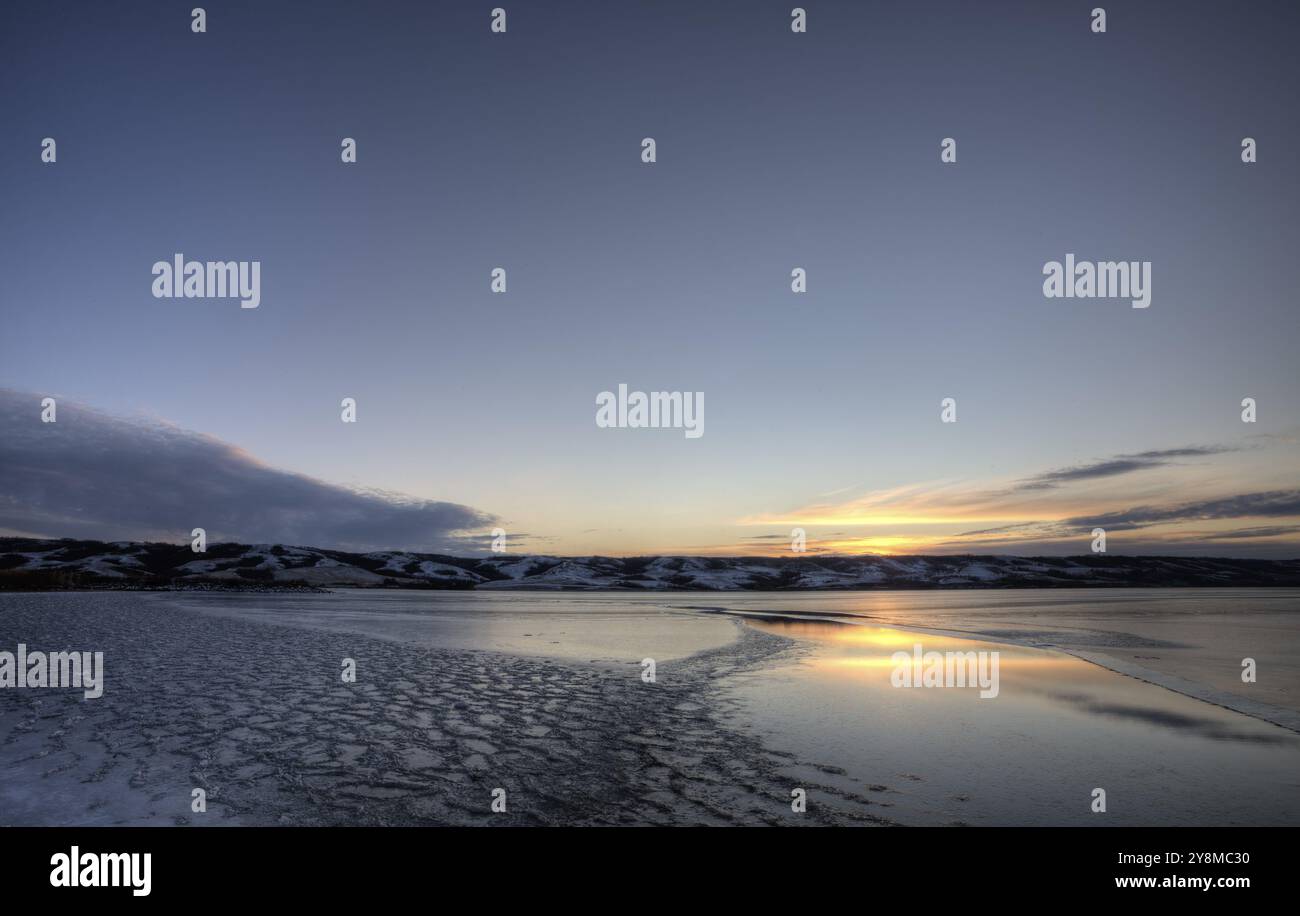 Buffalo Pound Lake Saskatchewan Canada ice design Stock Photo - Alamy