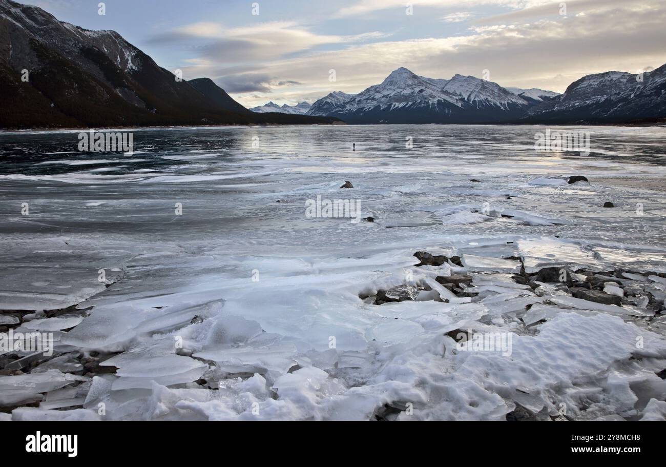 Abraham Lake Winter Ice formations bubbles design Stock Photo - Alamy