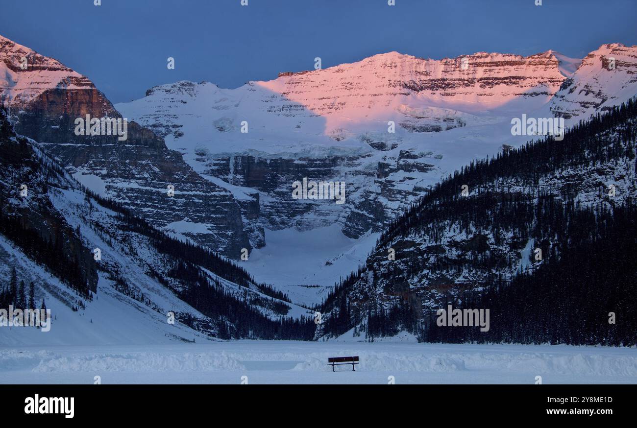 Ice Rink Lake Louise Chateau winter Alberta Canada Stock Photo - Alamy