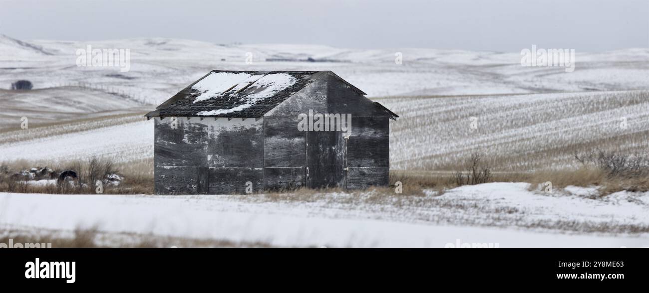 Abandoned Buildings Saskatchewan Prairie Rurual Scene Panorama Beauty ...