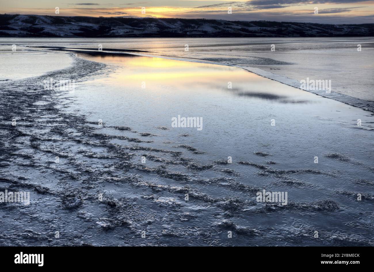 Buffalo Pound Lake Saskatchewan Canada ice design Stock Photo - Alamy