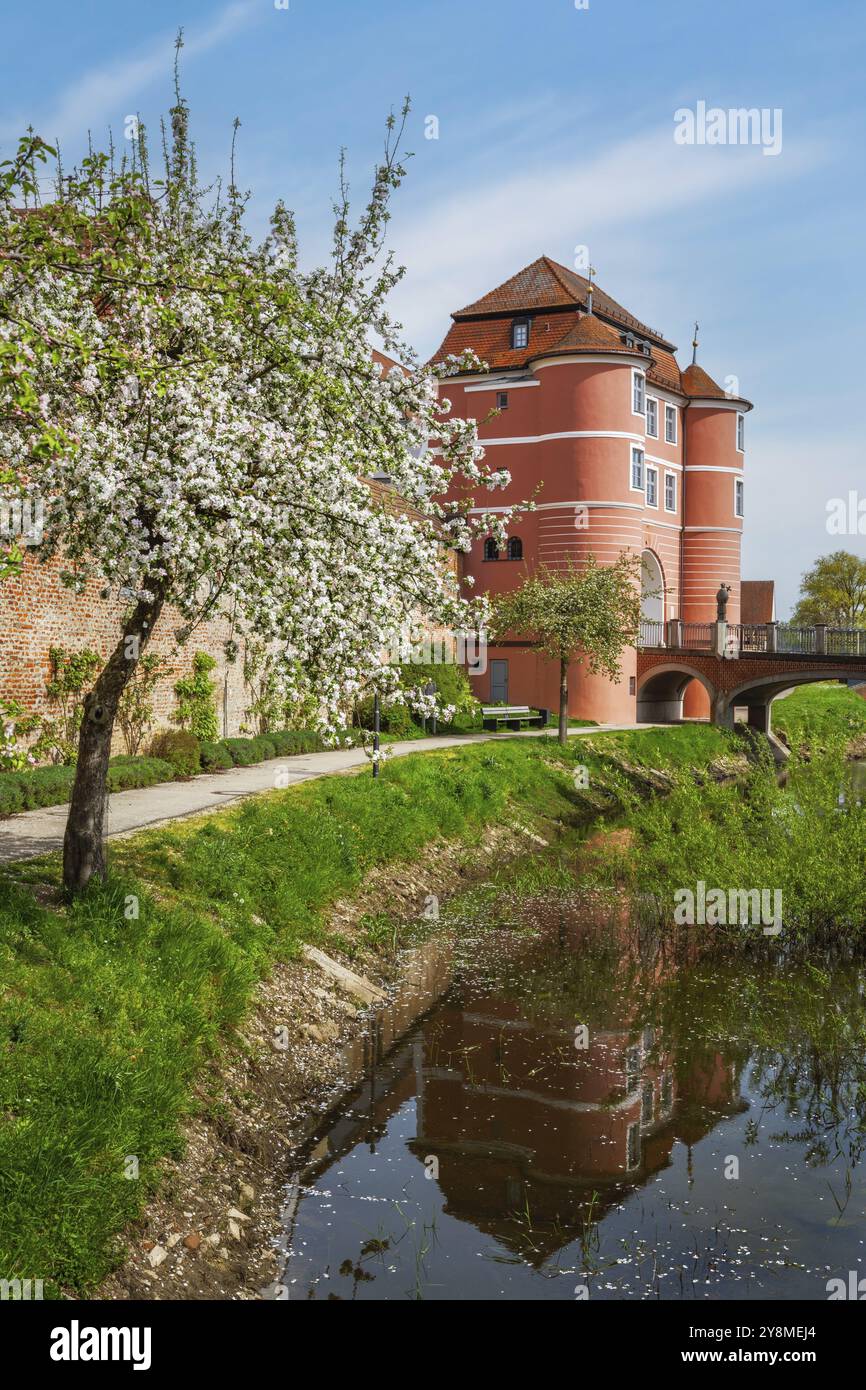 City gate of Donauwoerth (Bavaria, Germany) called Rieder Tor Stock ...