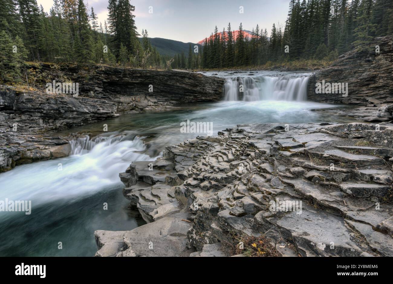 Sheep River Falls Allberta Canada morning sunrise Stock Photo - Alamy