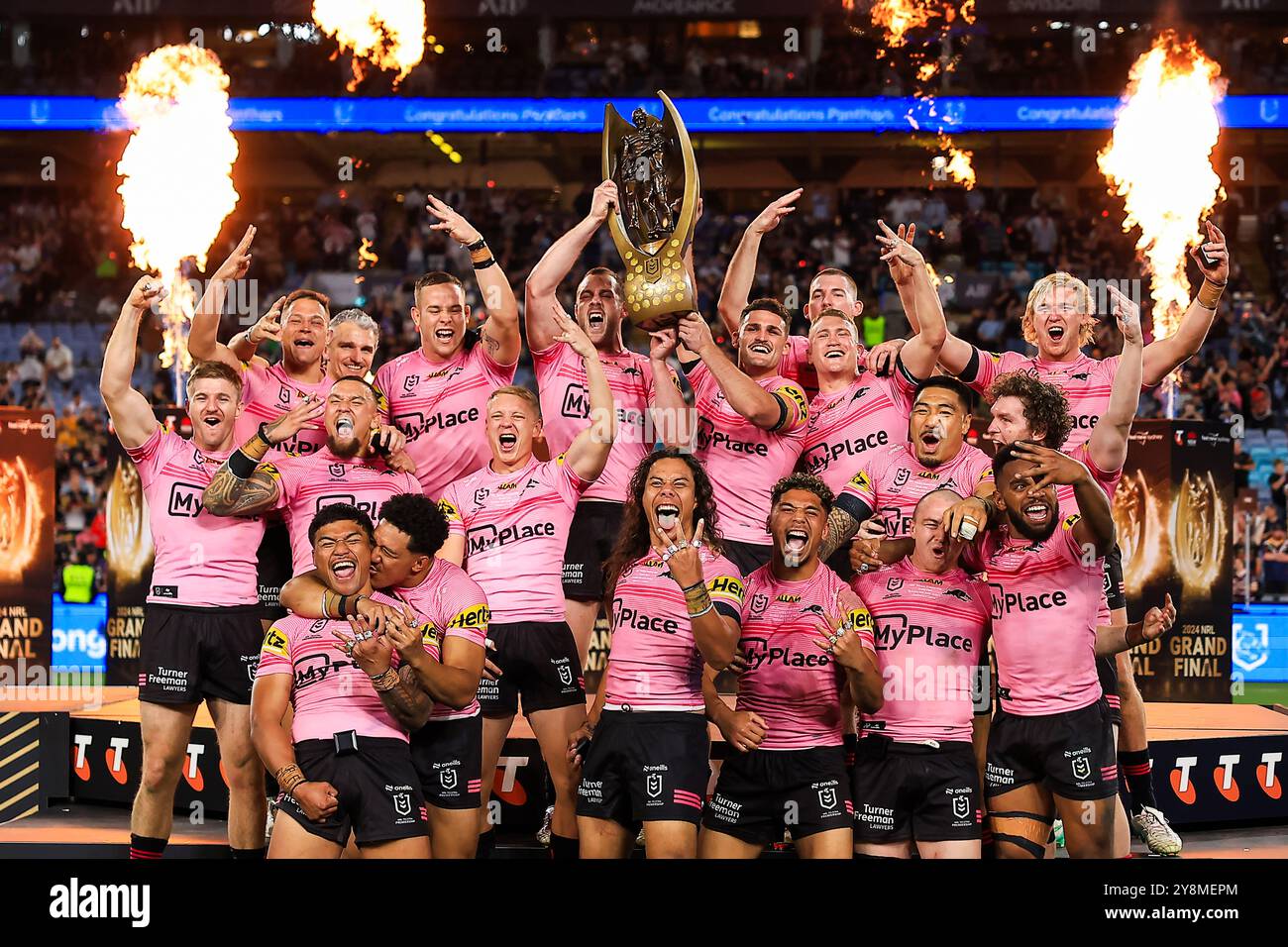 Sydney, Australia. 06th Oct, 2024. Panthers celebrate after winning the ...