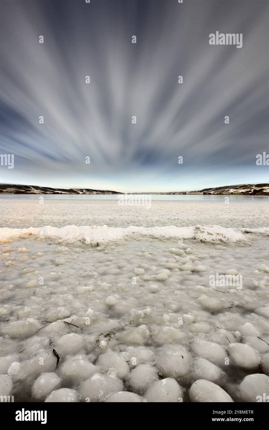 Buffalo Pound Lake Saskatchewan Canada ice design Stock Photo - Alamy