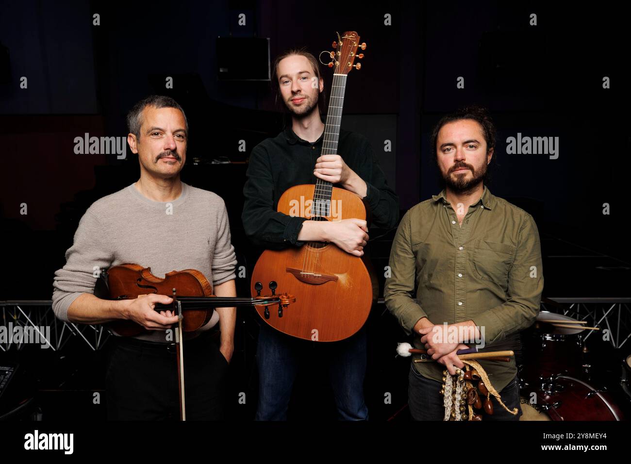 (Left to right) Kevin McCullagh on fiddle, Paddy McKeown on guitar and ...