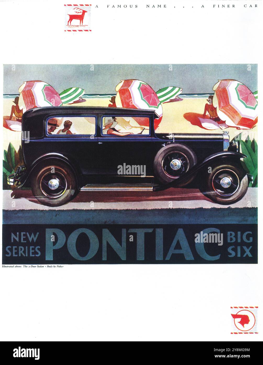 1930 Pontiac Big Six 2-door sedan ad Stock Photo - Alamy