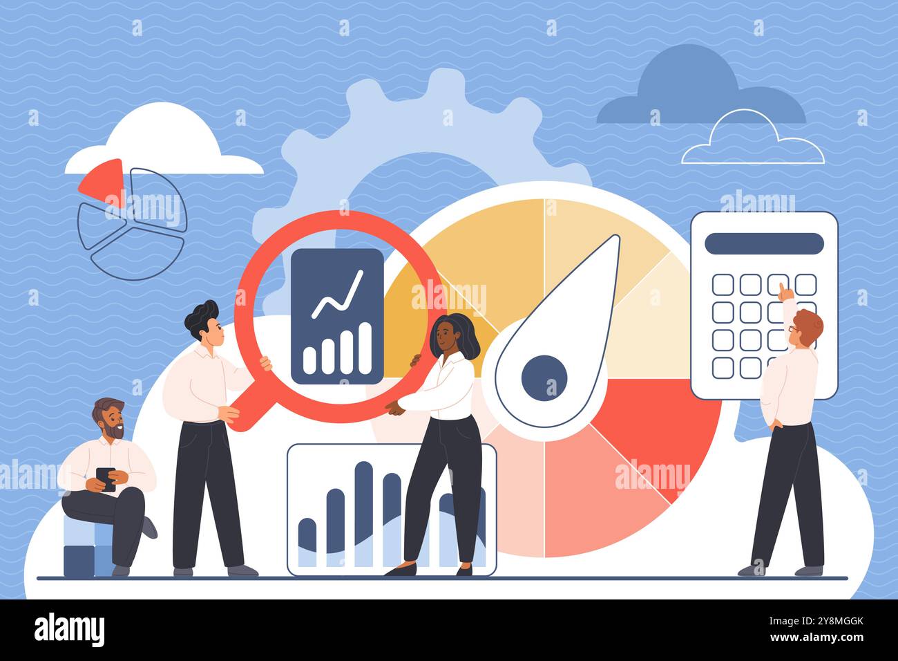 Business benchmark measurement, KPI, key performance indicator analysis and quality evaluation ...