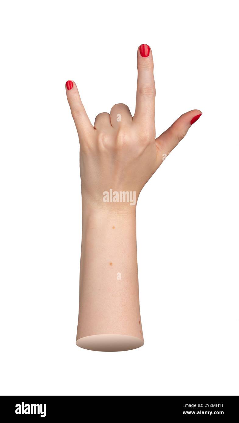 Girl making peace sign hi-res stock photography and images - Alamy