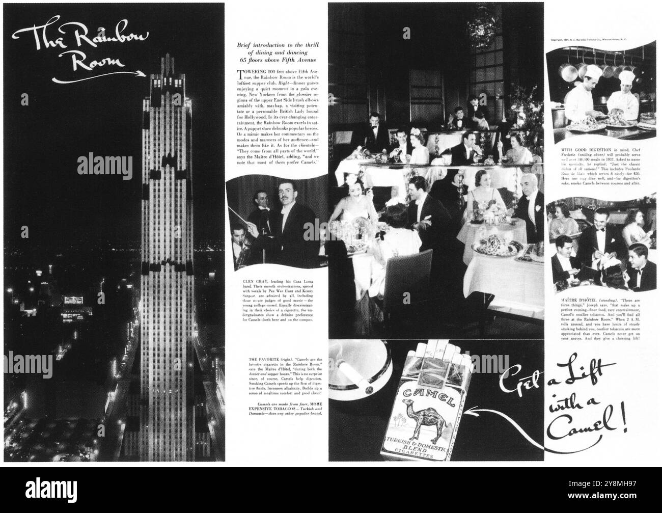 1937 Camel cigarettes ad - Fine dining at Rainbow Room at Rockefeller ...