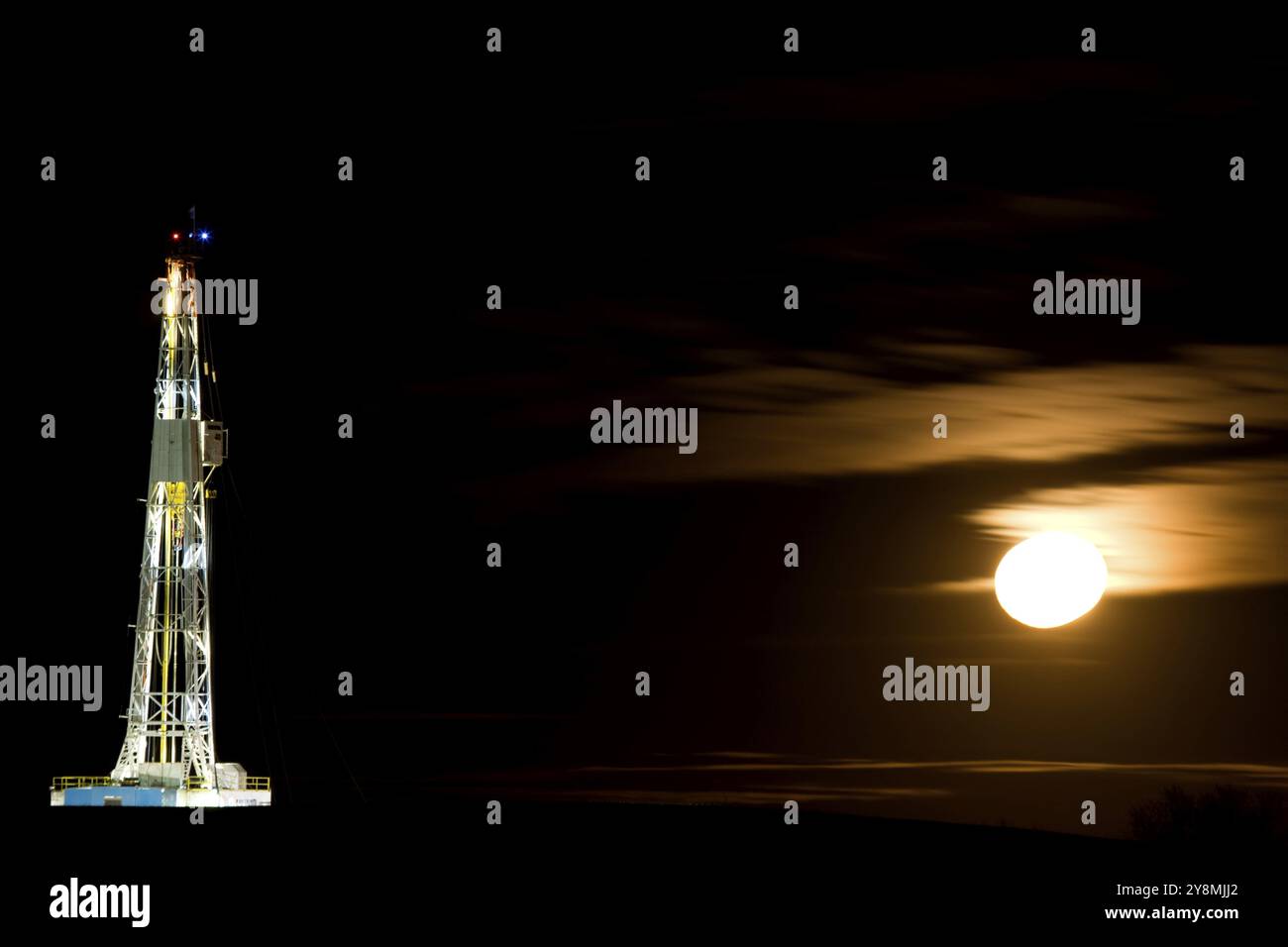 Drilling Rig Potash Mine Night Photography Stock Photo - Alamy