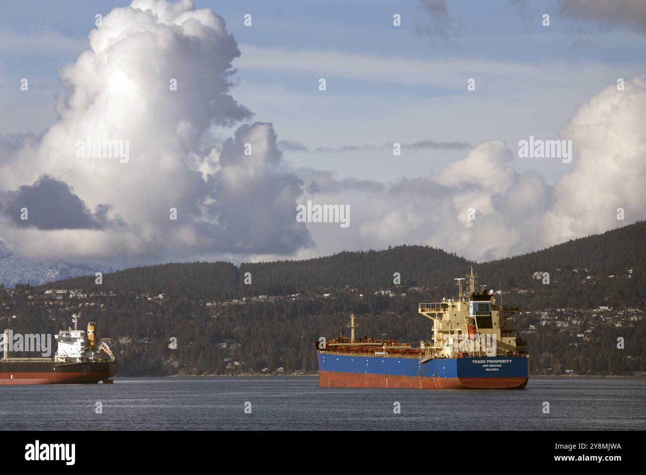 Cargo Ships English Bay Vancouver Canada sunrise Stock Photo - Alamy
