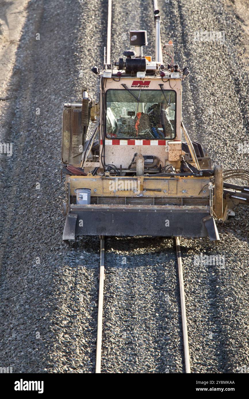 New Railroad Construction with cement rail ties Stock Photo - Alamy