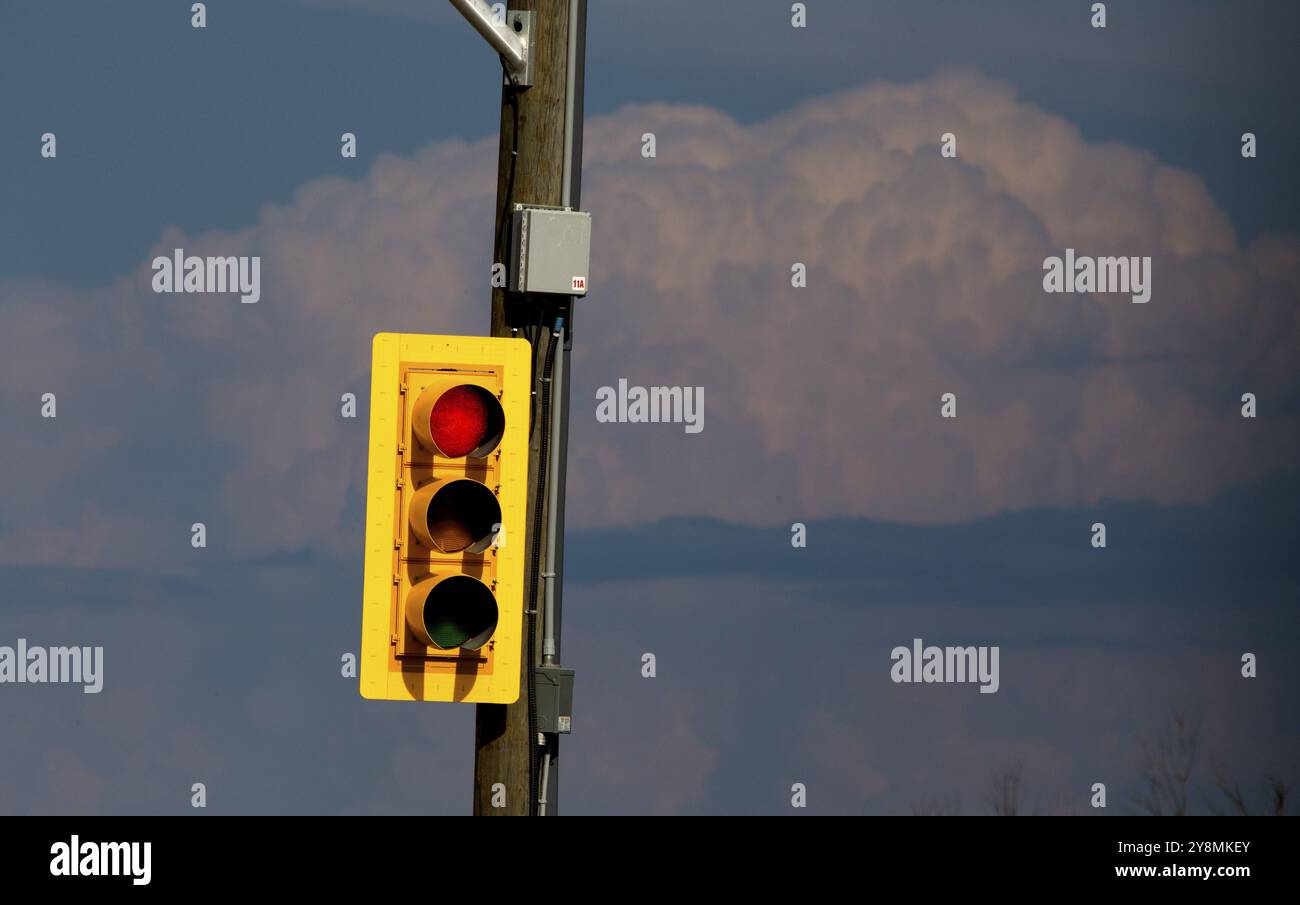 Traffic Light and Storm Clouds in Background Stock Photo - Alamy