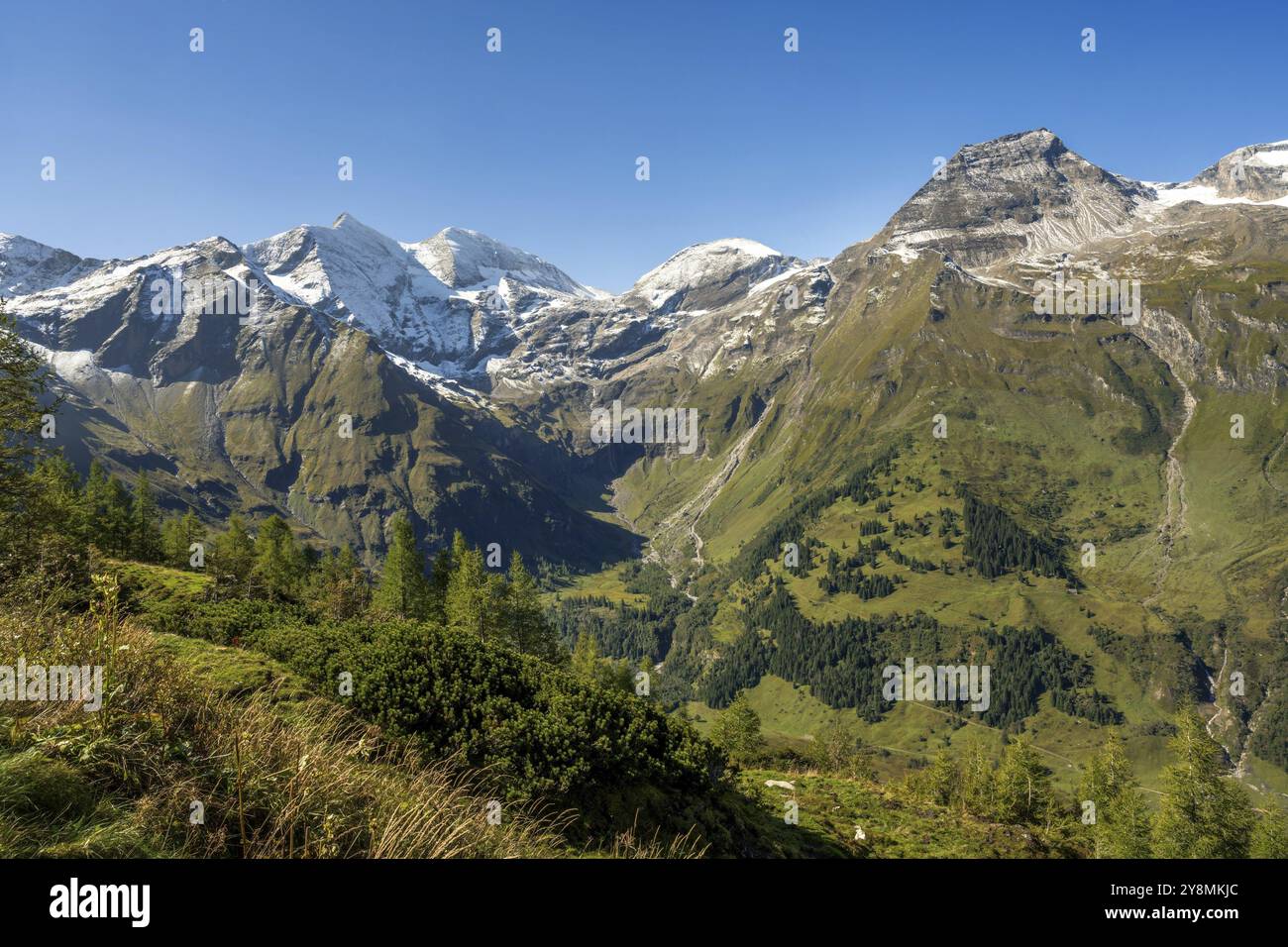 High Tauern mountain range at the Grossglockner high alpine road in ...