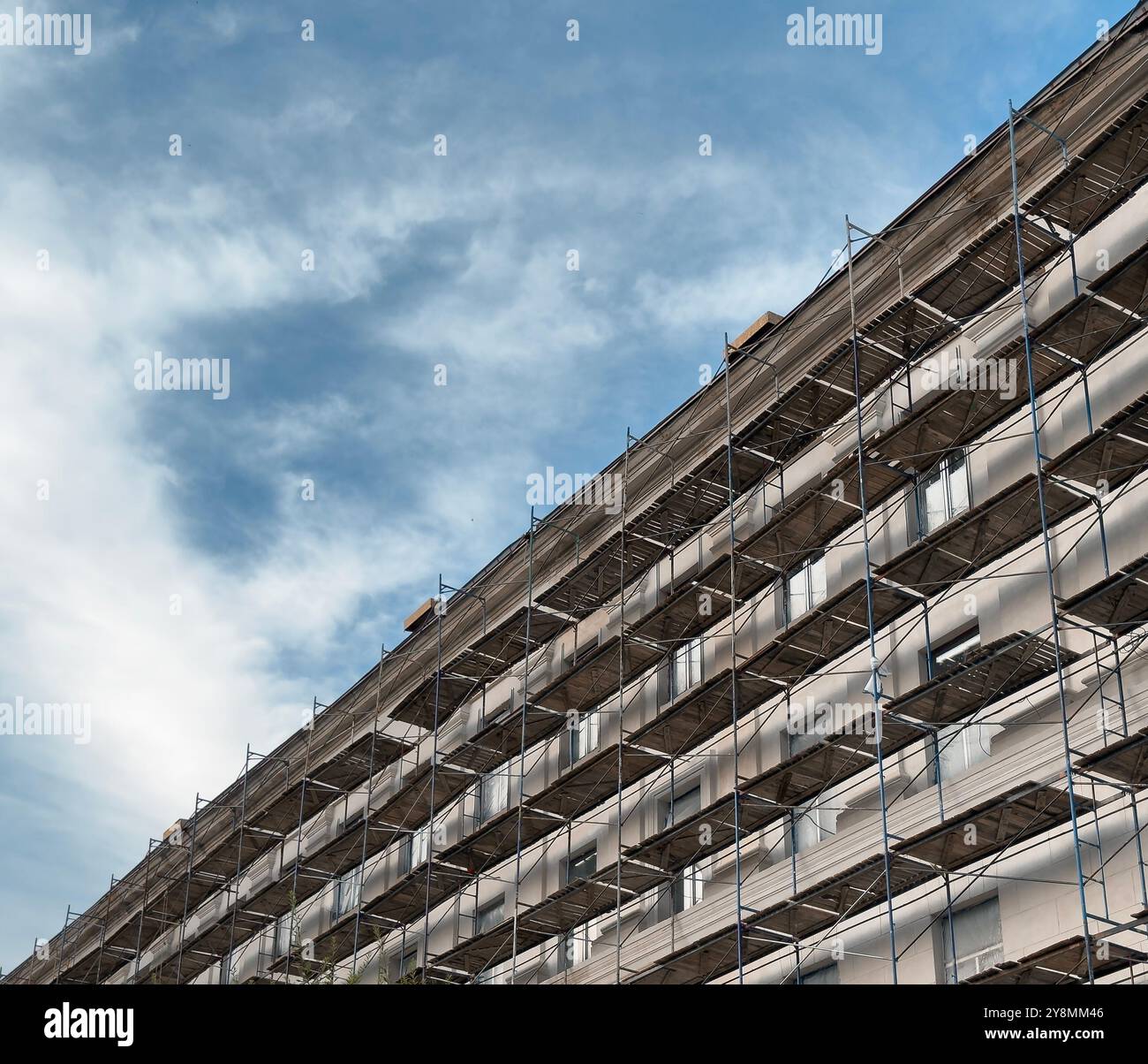 Construction site with building under development, modern apartment or ...