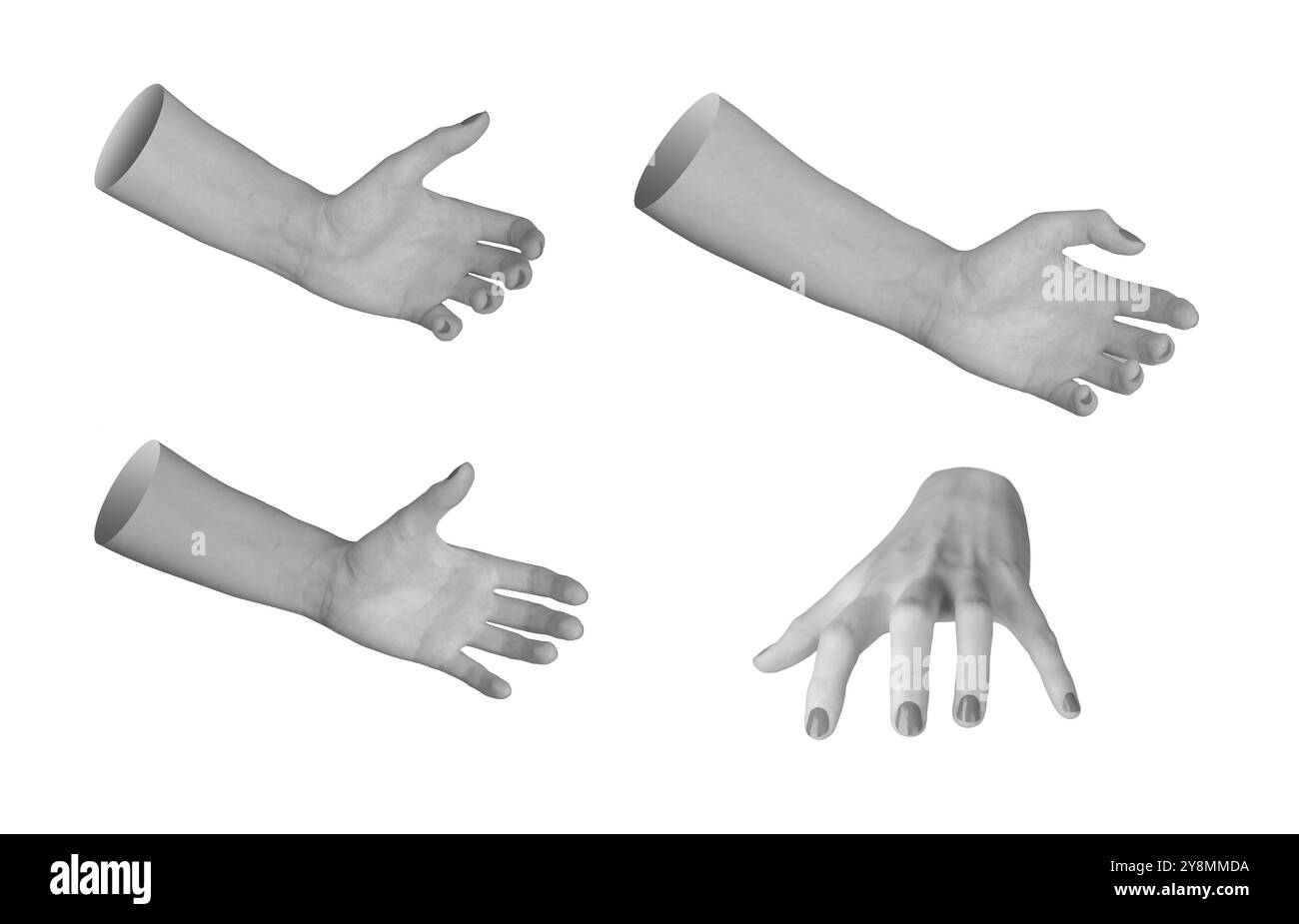 Hand grabbing and holding something, isolated on white background ...