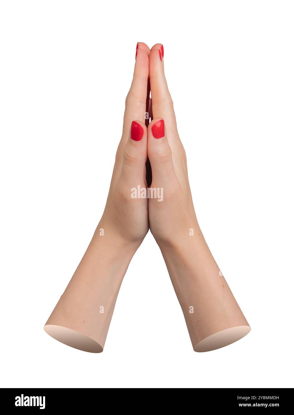 Hands together in prayer, symbolizing faith and worship, isolated on ...