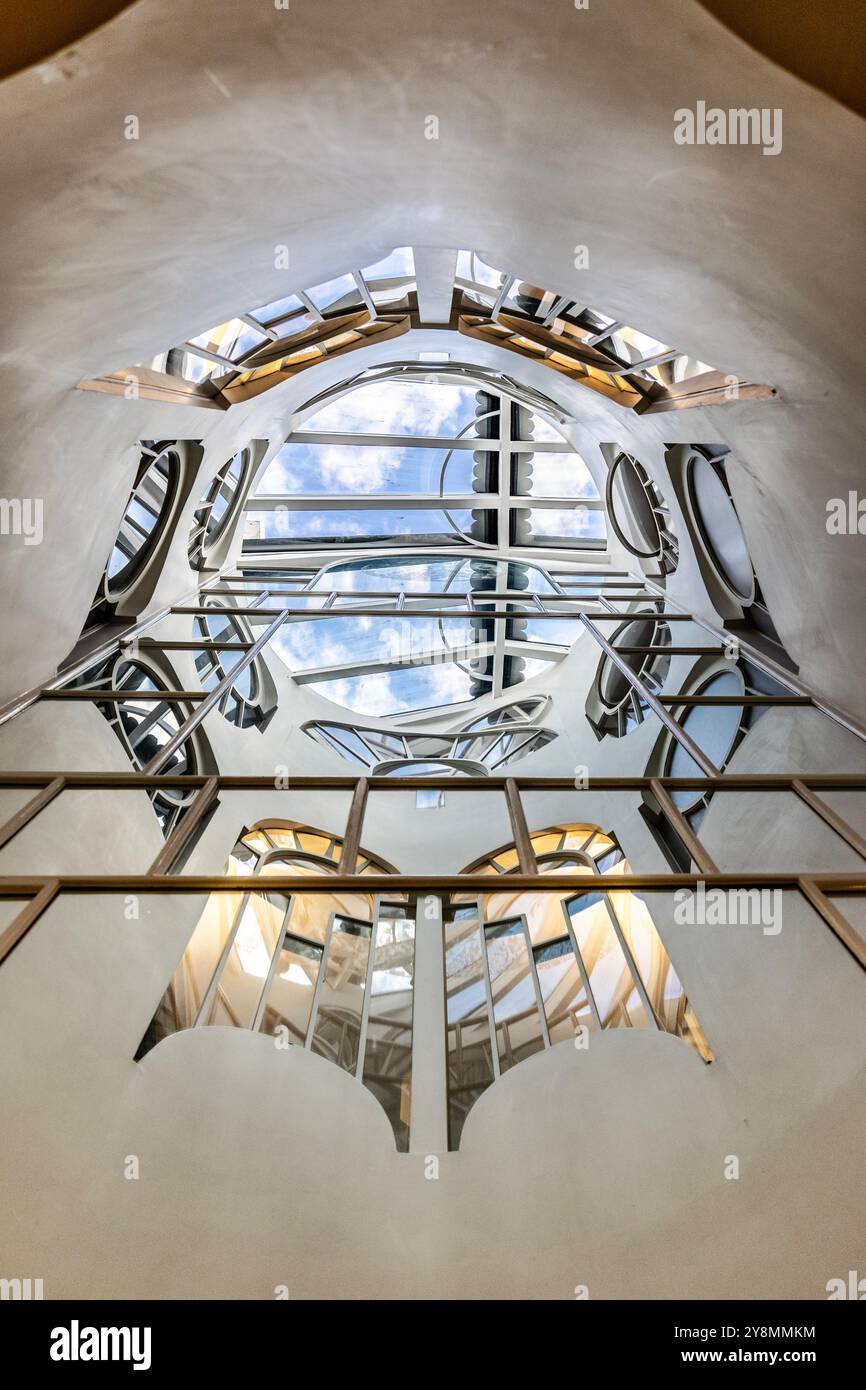 The Moonwell light shaft inside the postmodern style Cosmic House ...