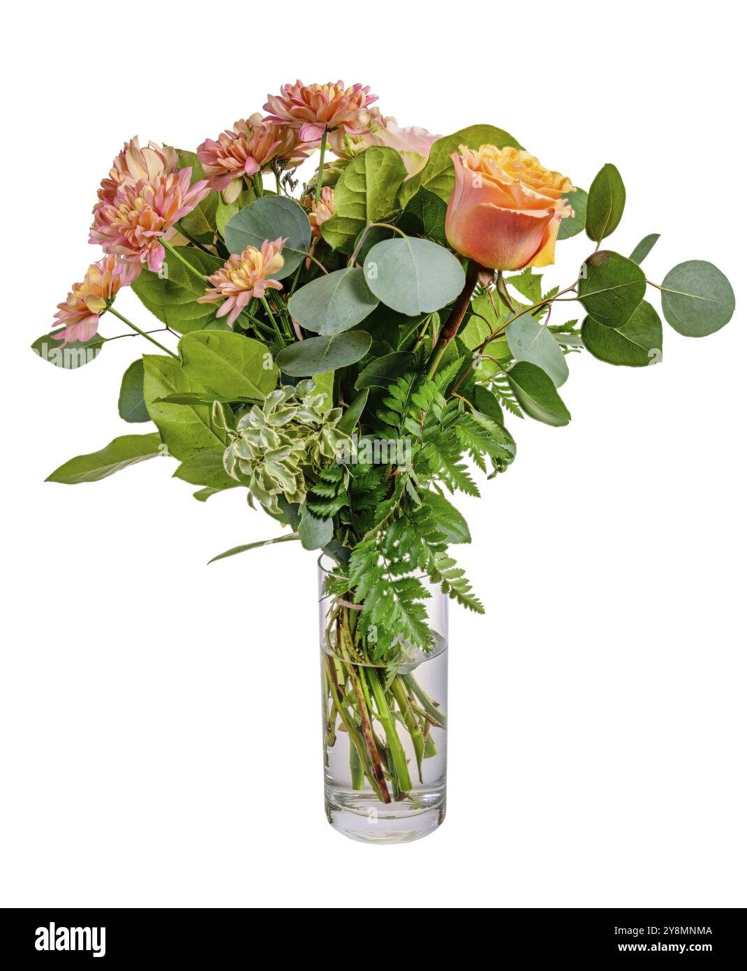 Closeup of an isolated flower arrangement in a glass vase Stock Photo ...